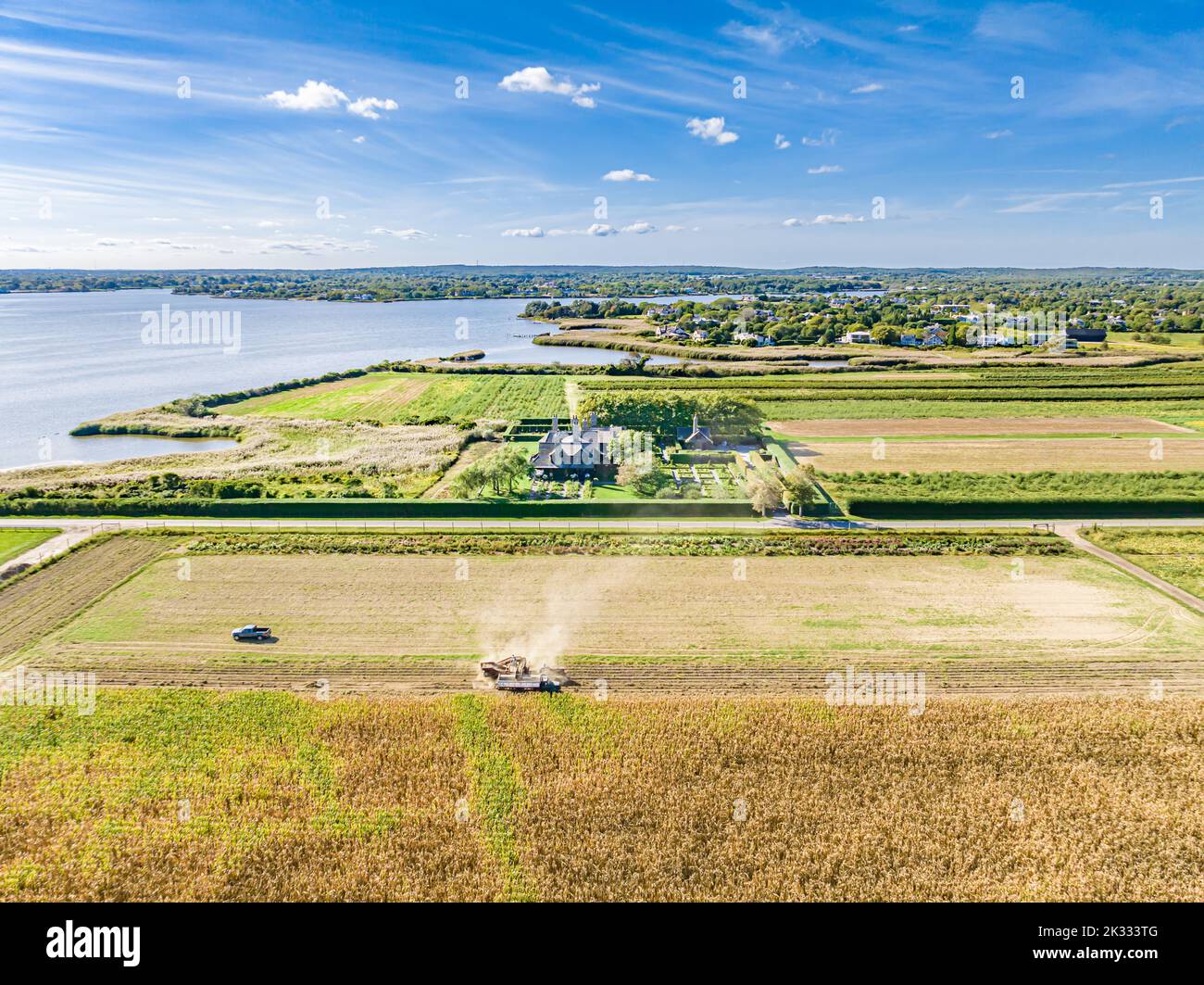 aerial view of an estate at 258 horsemill lane, Water Mill, NY Stock ...
