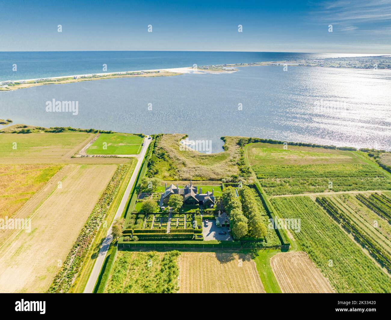 aerial view of an estate at 258 horsemill lane, Water Mill, NY Stock ...