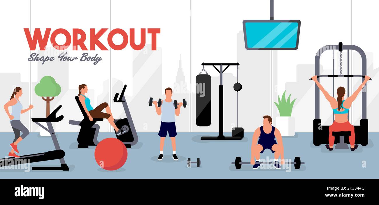 Gym banner vector vectors hi-res stock photography and images - Alamy