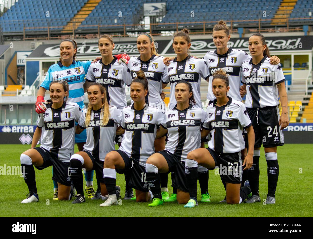 Ennio Tardini Stadium Parma Italy September 24 2022 Parma Line Up During Parma Calcio Vs Ac