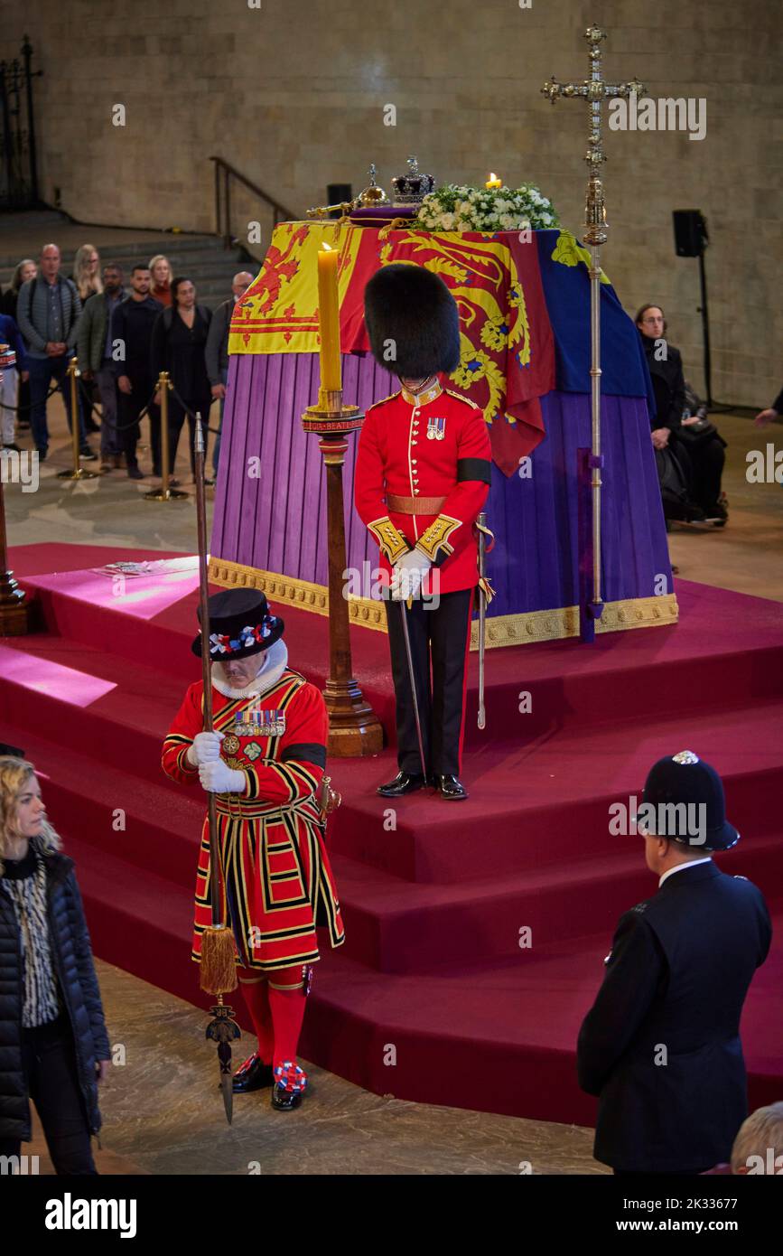 Queen Elizabeth II - Lying in State at Westminster Hall London. UK. 14 ...