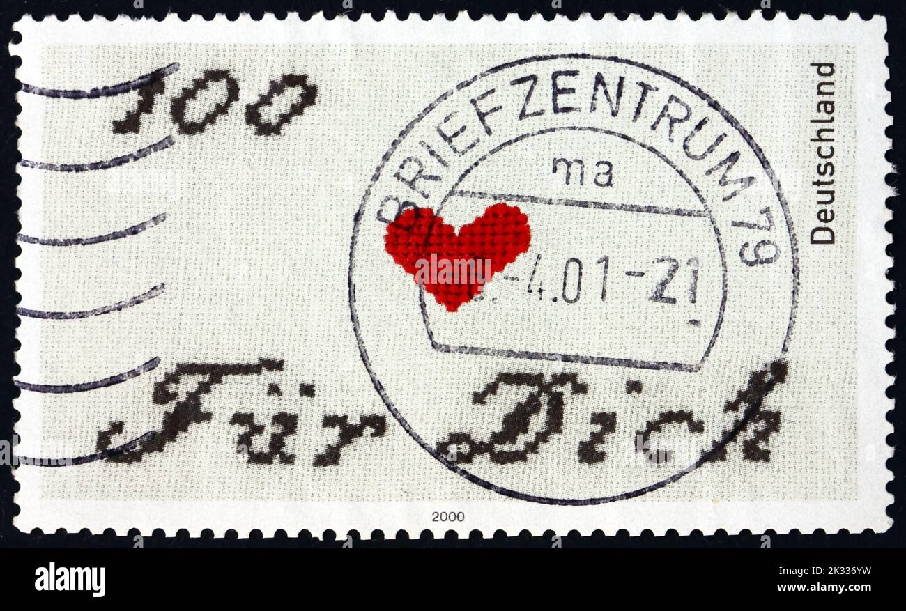 GERMANY - CIRCA 2000: a stamp printed in Germany shows heart for you ...