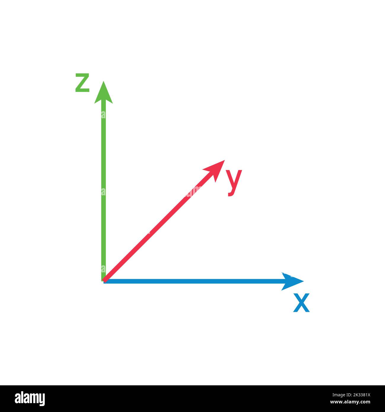 3d space coordinate system on white background Stock Vector Image & Art ...