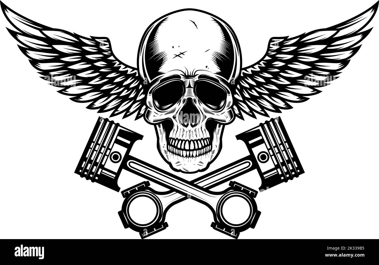 Skull pistons vector vectors hi-res stock photography and images - Alamy