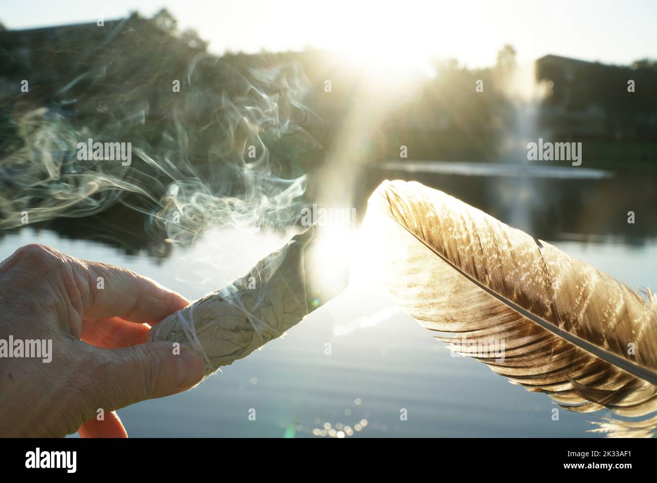 Native smudging ceremony hi-res stock photography and images - Alamy