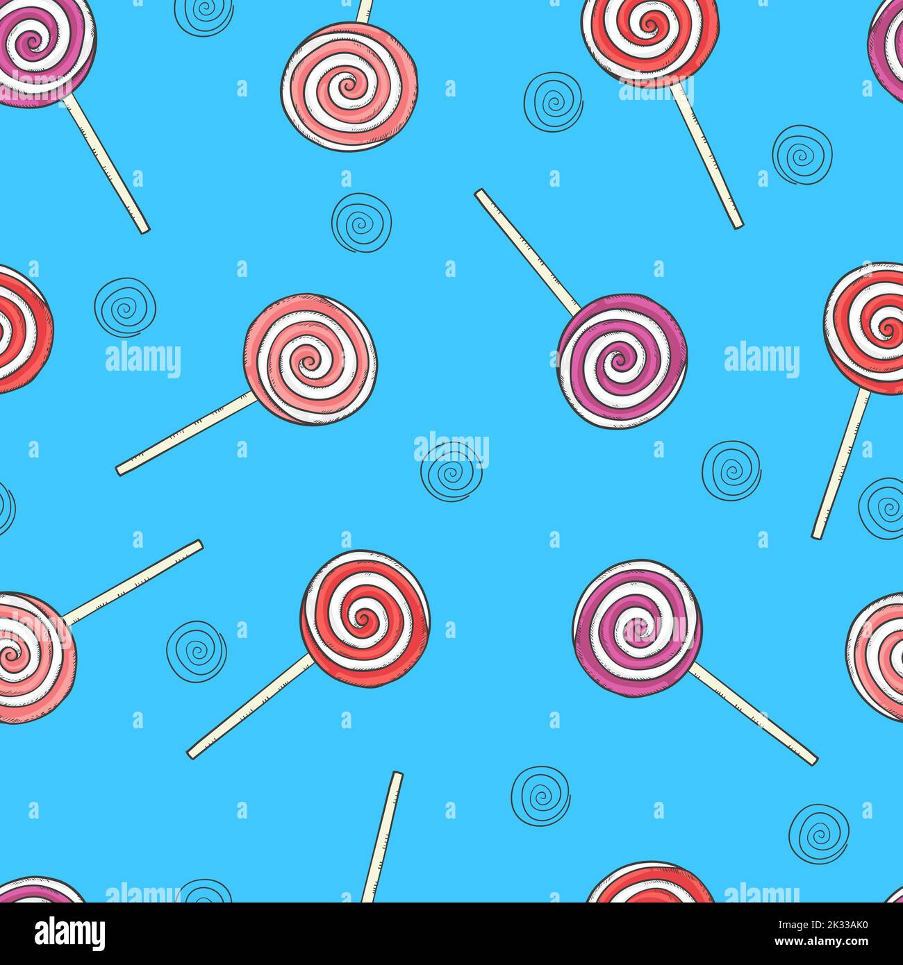 Colorful lollipops seamless pattern. Vector sweets background Stock ...