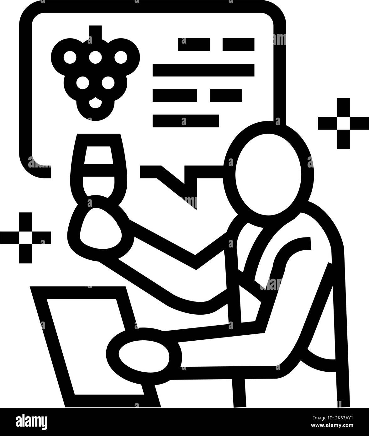 sommelier profession line icon vector illustration Stock Vector Image ...