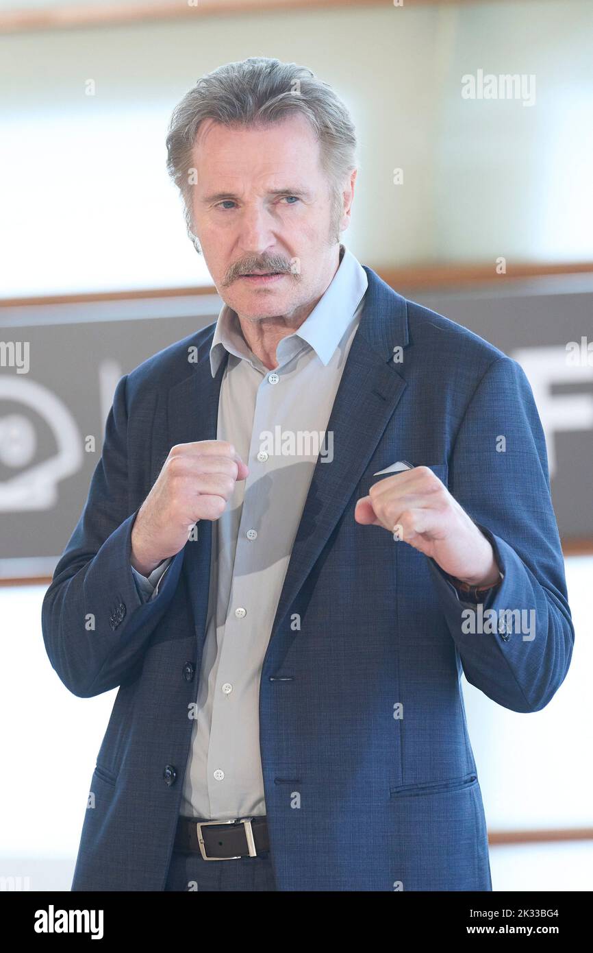 September 24, 2022, San Sebastian, Spain: Irish actor LIAM NEESON shows ...