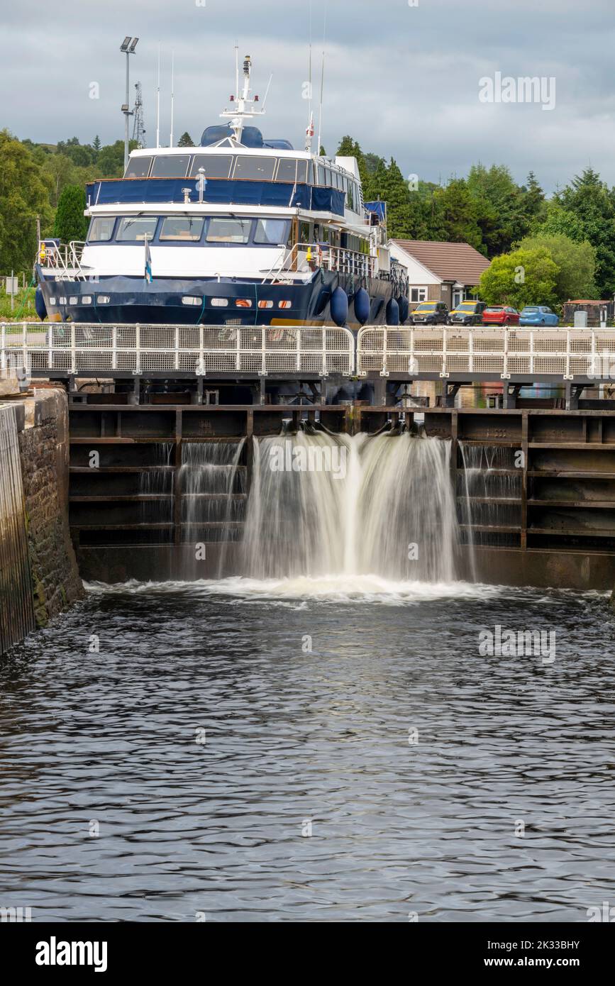 Start of the Caledonian Canal,near Fort William and Ben Nevis,water ...