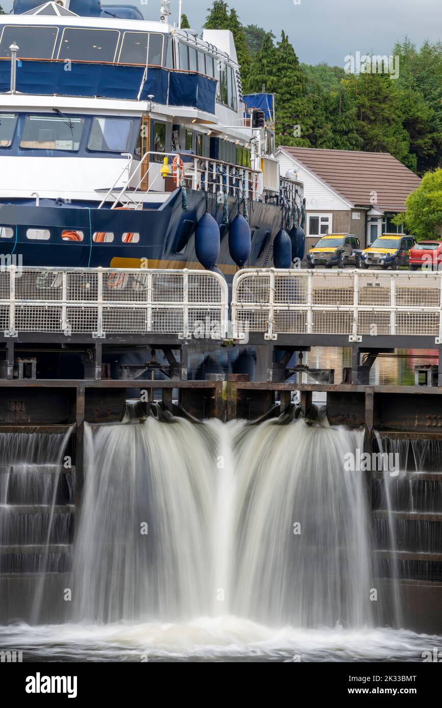Start of the Caledonian Canal,near Fort William and Ben Nevis,water ...