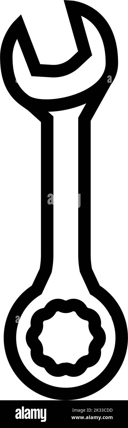 combination wrench tool line icon vector illustration Stock Vector ...
