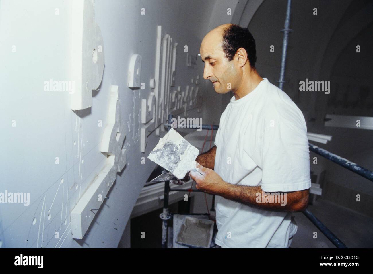 Construction site of Lyons Great Mosque, masters staff and stucco at ...