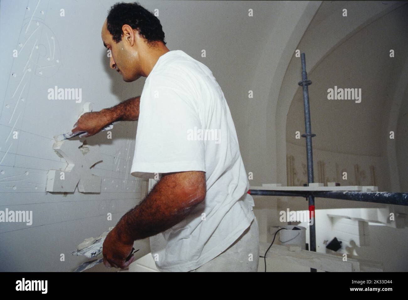 Construction site of Lyons Great Mosque, masters staff and stucco at ...