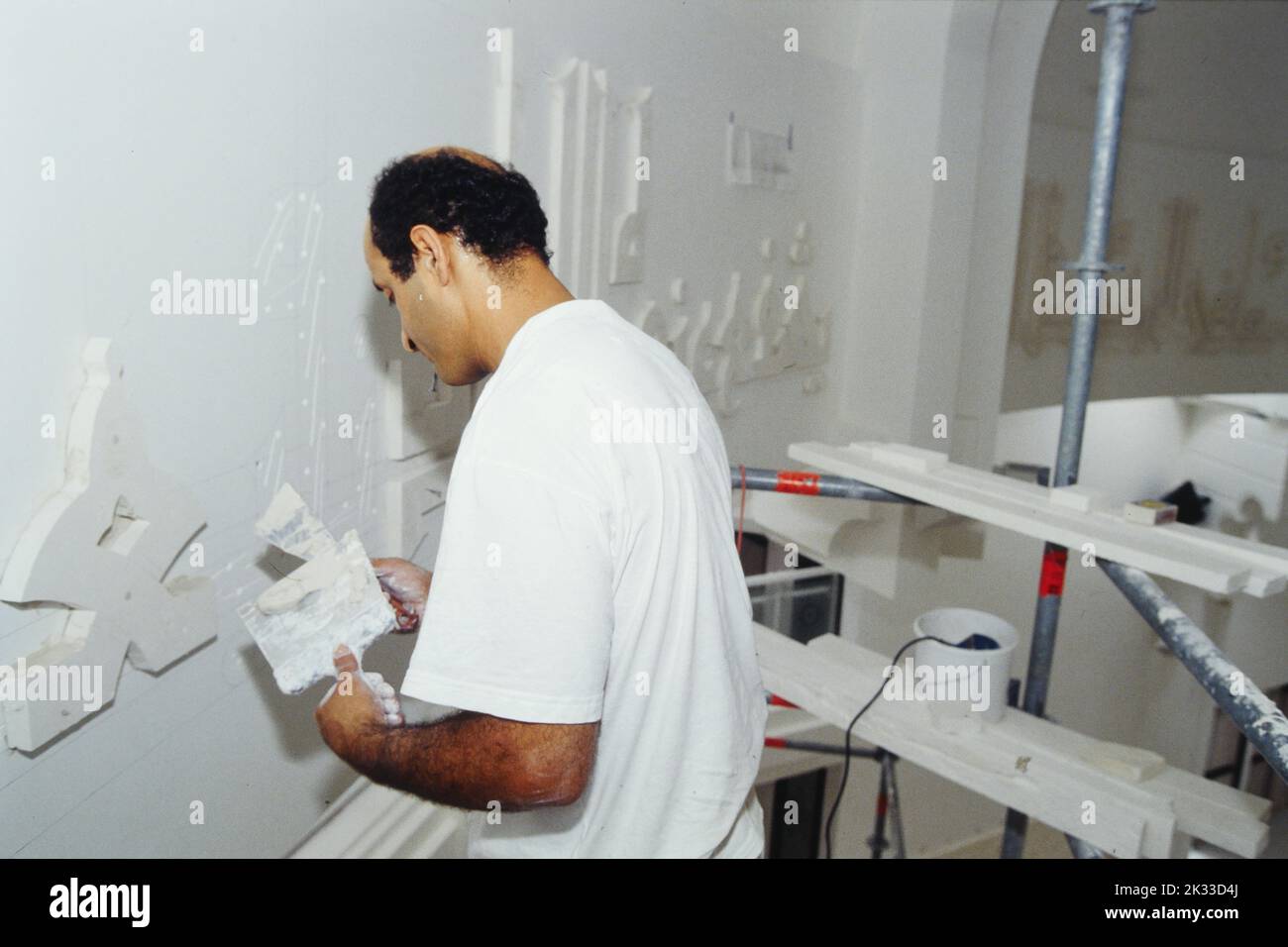 Construction site of Lyons Great Mosque, masters staff and stucco at ...