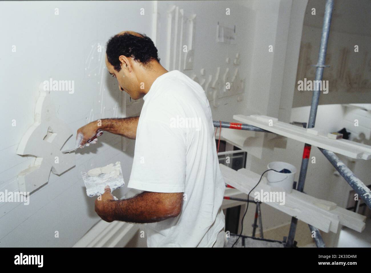 Construction site of Lyons Great Mosque, masters staff and stucco at ...