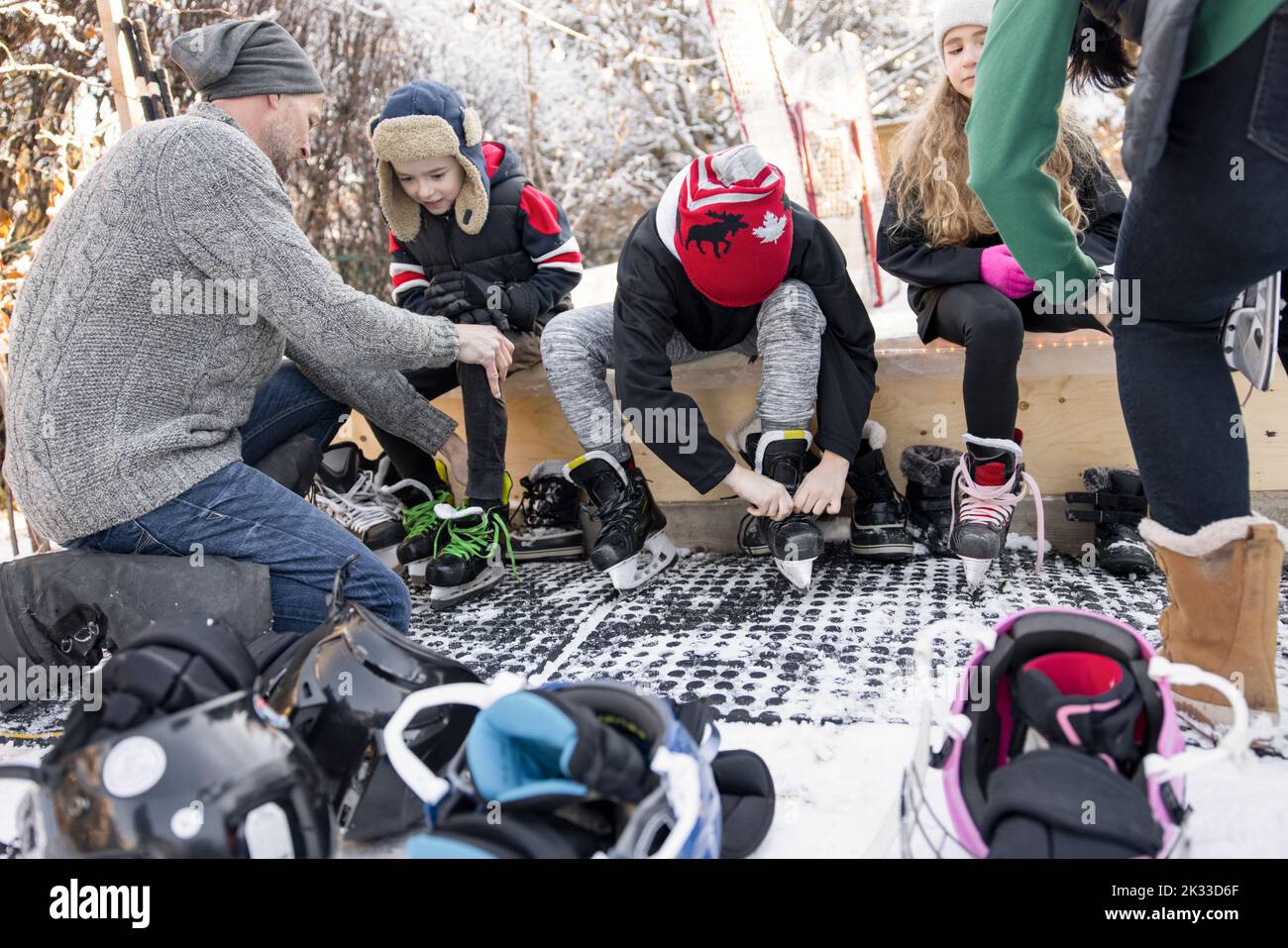 Putting on hat child hi-res stock photography and images - Alamy