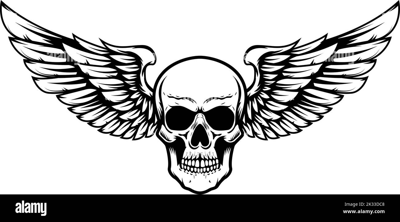Winged skull vector vectors Cut Out Stock Images & Pictures - Alamy