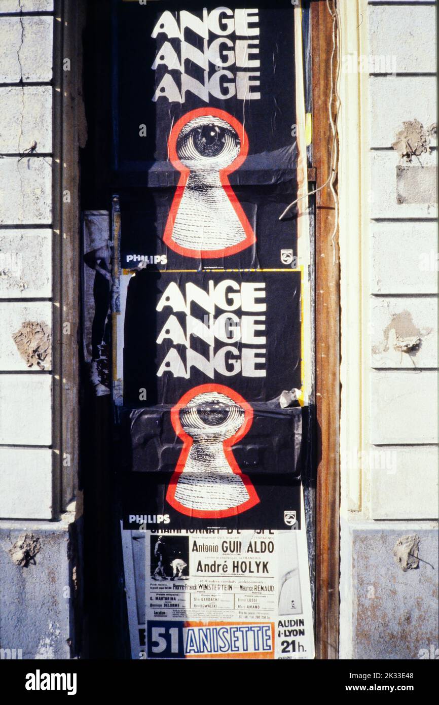 Posters, Lyon, France, 1985 Stock Photo - Alamy
