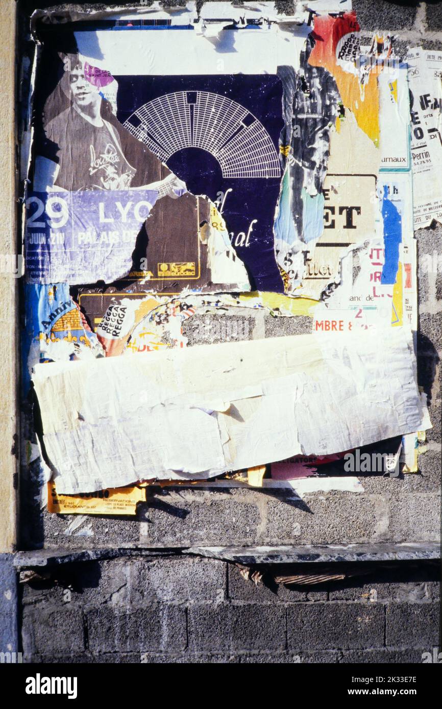 Posters, Lyon, France, 1985 Stock Photo - Alamy