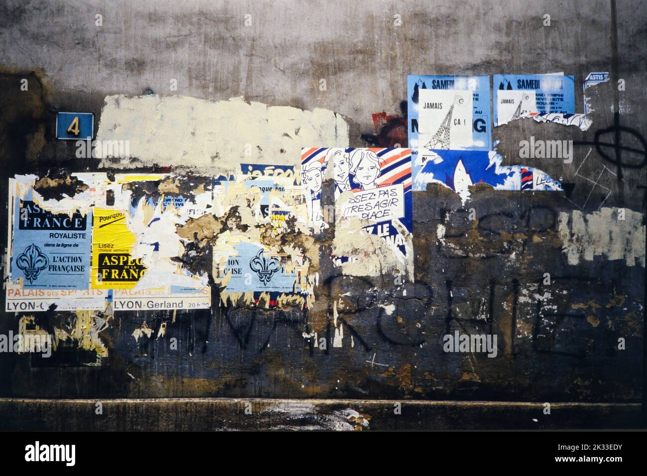 Posters, Lyon, France, 1985 Stock Photo - Alamy