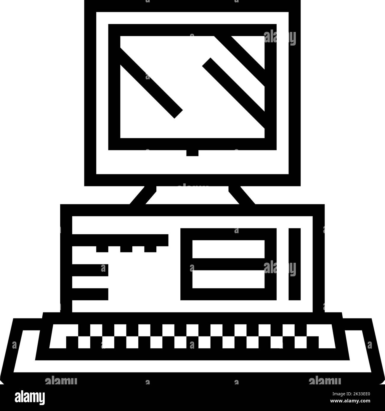 computer pc technology line icon vector illustration Stock Vector Image ...