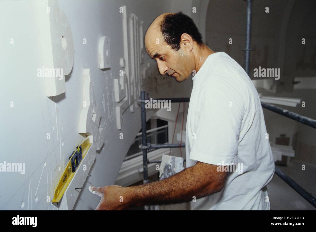 Construction site of Lyons Great Mosque, masters staff and stucco at ...