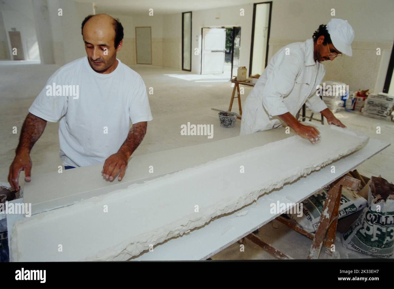 Construction site of Lyons Great Mosque, masters staff and stucco at ...