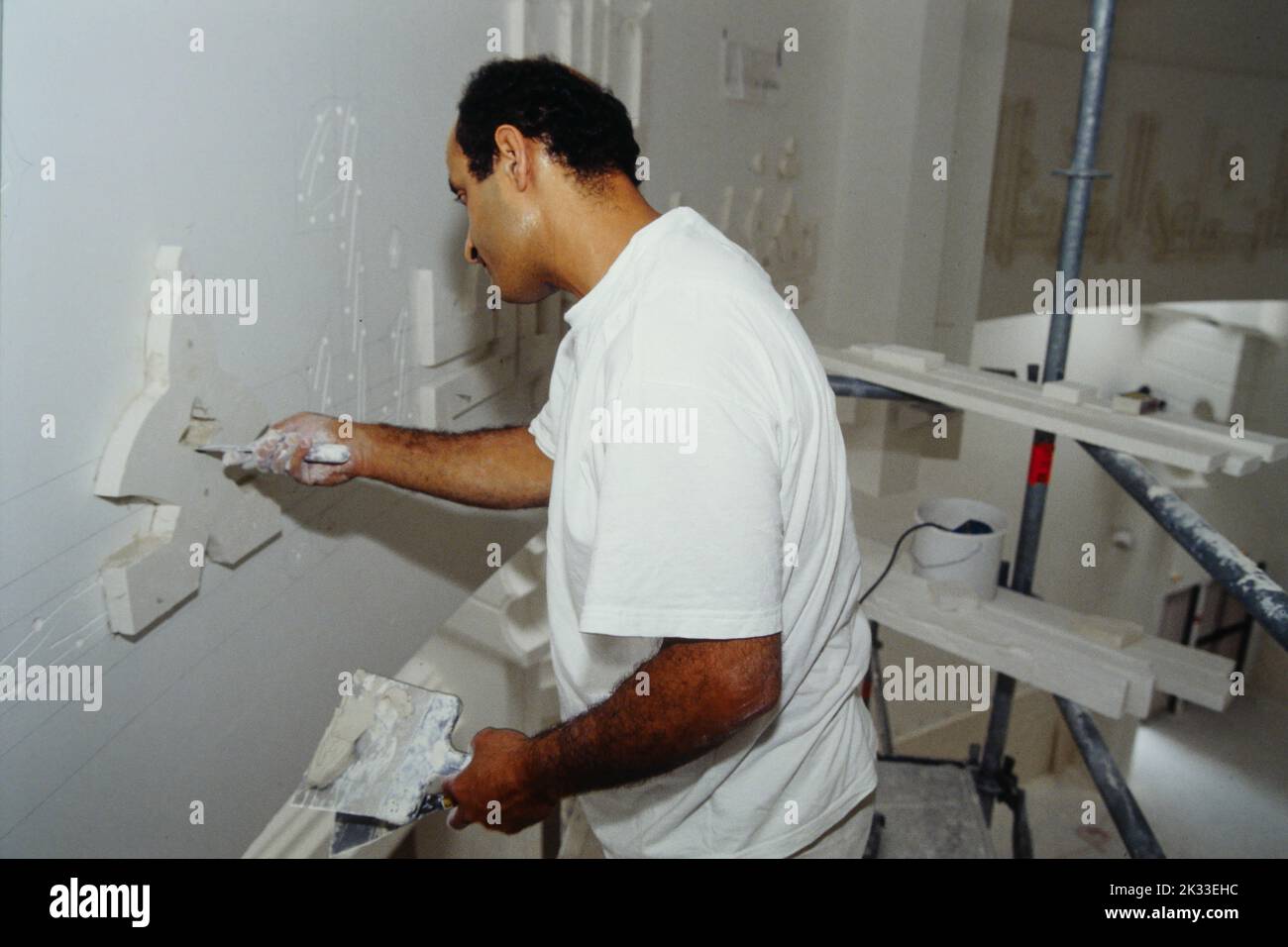 Construction site of Lyons Great Mosque, masters staff and stucco at ...