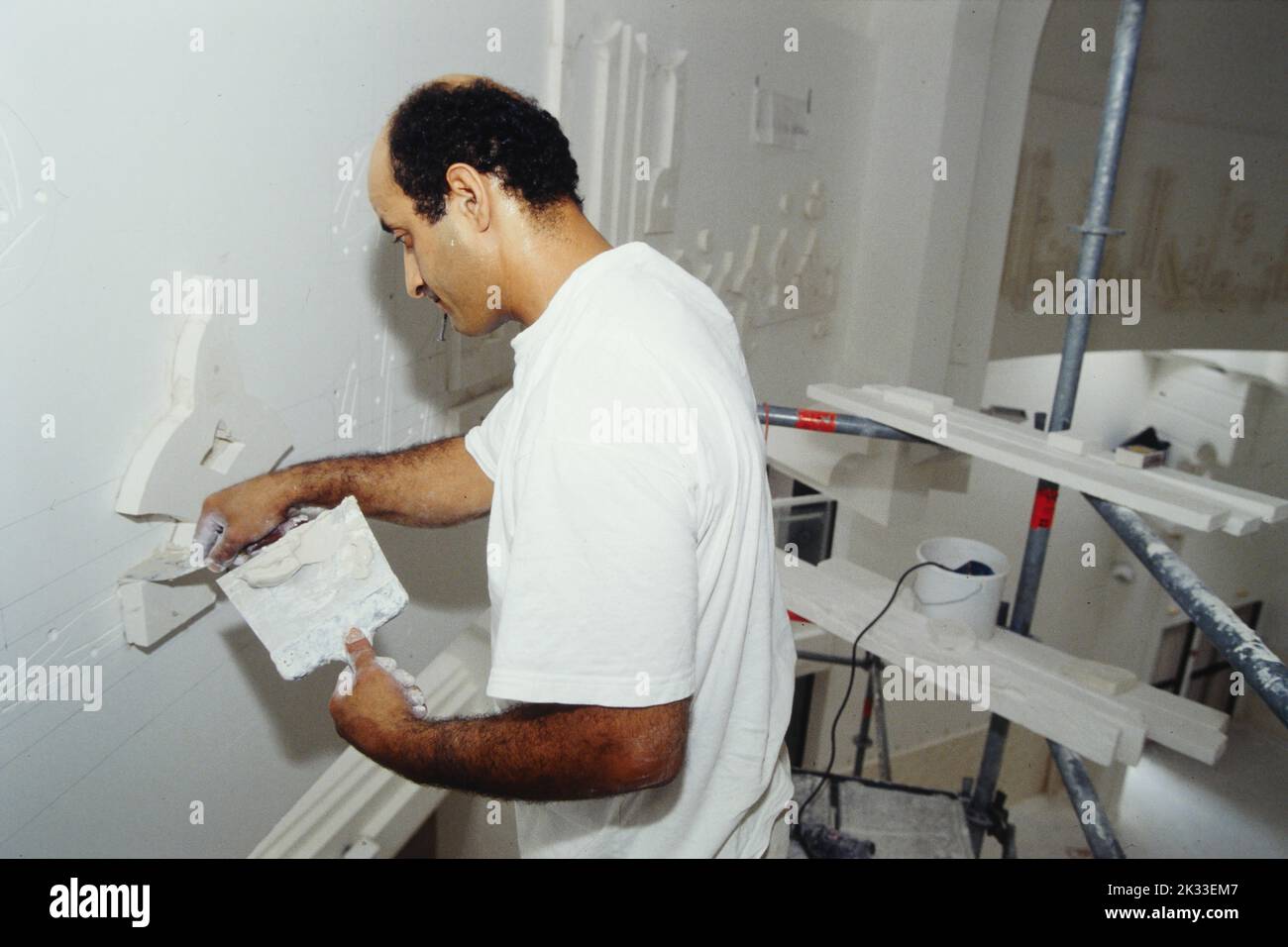 Construction site of Lyons Great Mosque, masters staff and stucco at ...