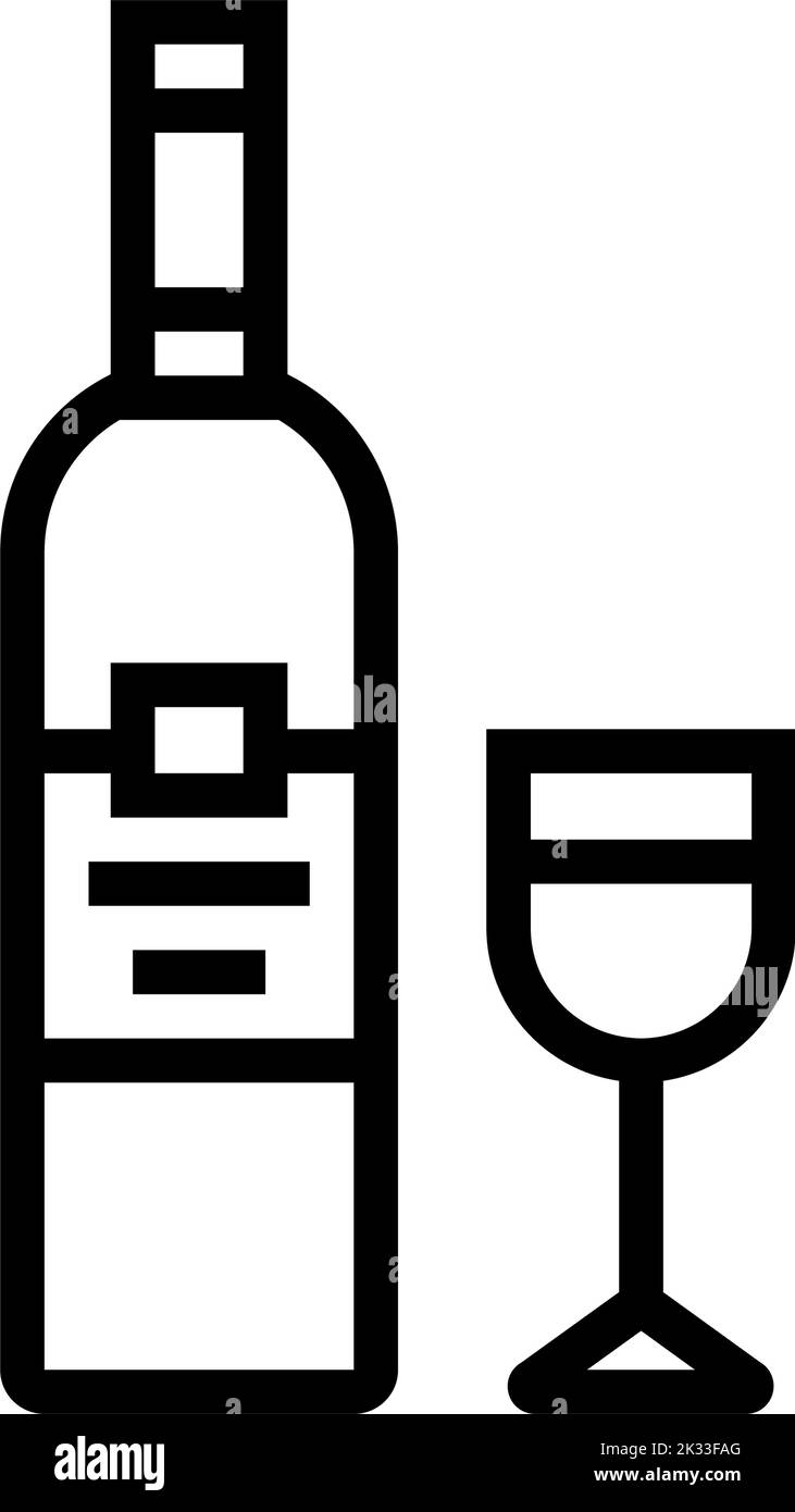 cabernet sauvignon red wine line icon vector illustration Stock Vector ...