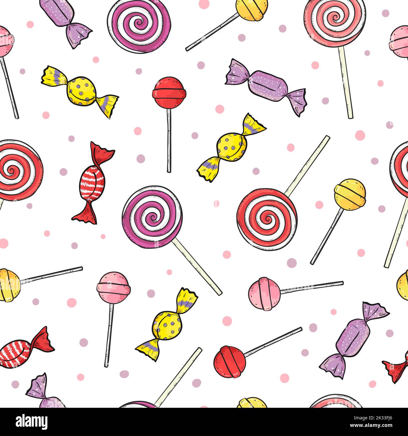 Sweets colorful wallpaper sugar Stock Vector Images - Alamy