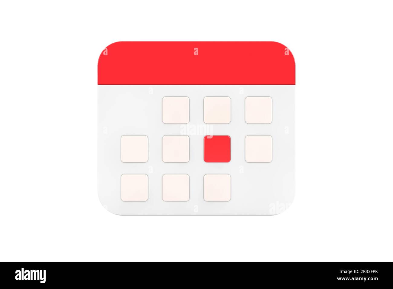 Red calendar icon button Cut Out Stock Images & Pictures - Alamy