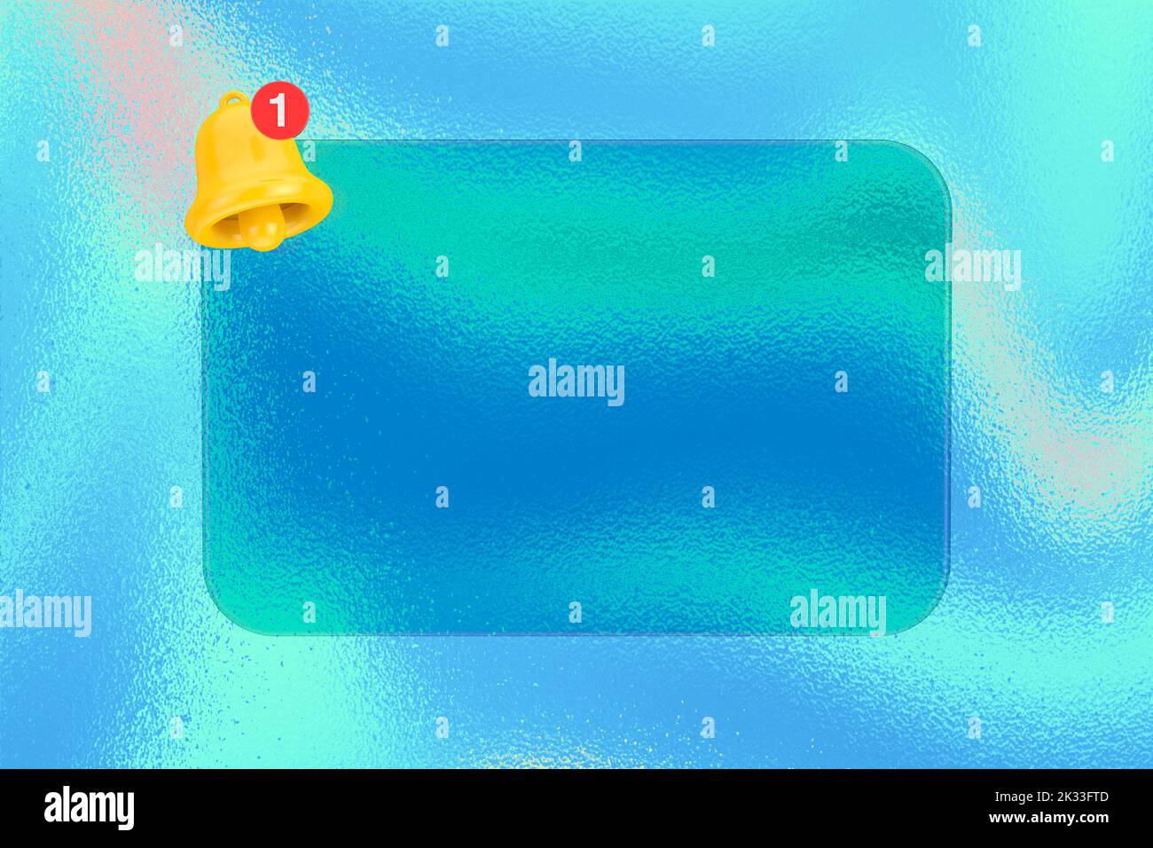 Transparent Glass Blank Notification Popup with Cartoon Social Media ...