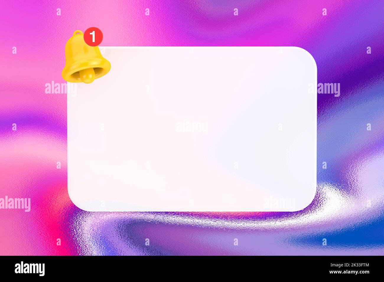 Blank Notification Popup with Cartoon Social Media Notification Bell ...