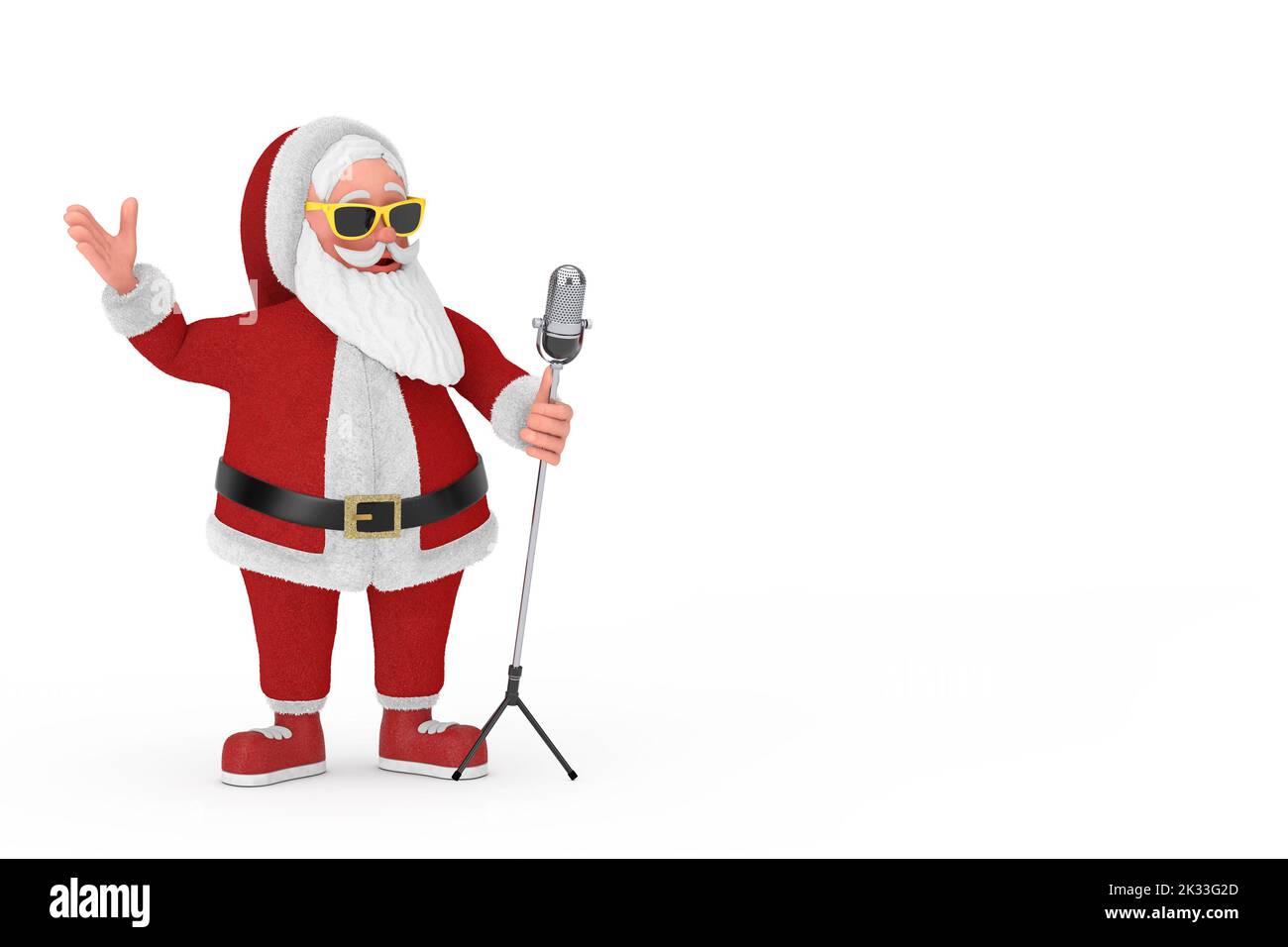 Happy Christmas and New Year Greeting Concept. Cartoon Cheerful Santa ...