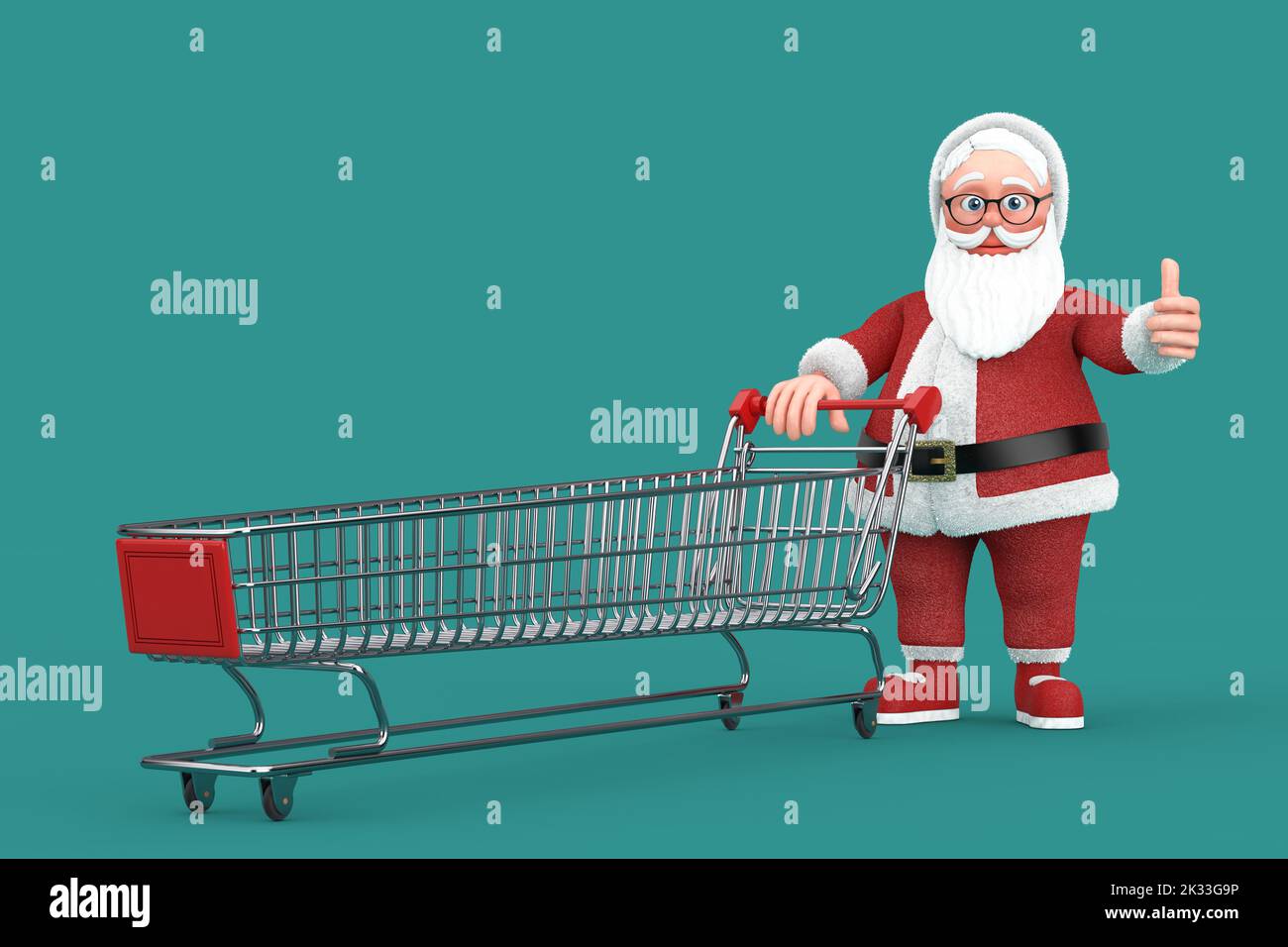 Happy Christmas and New Year Greeting Concept. Cartoon Cheerful Santa ...