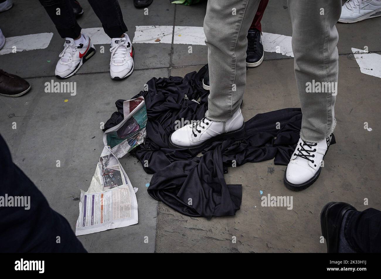 London, UK. 24th September, 2022. Hundreds of British-Iranians gather ...
