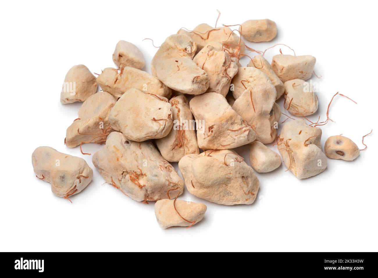 Heap of Baobab fruit pulp close up isolated on white background Stock ...