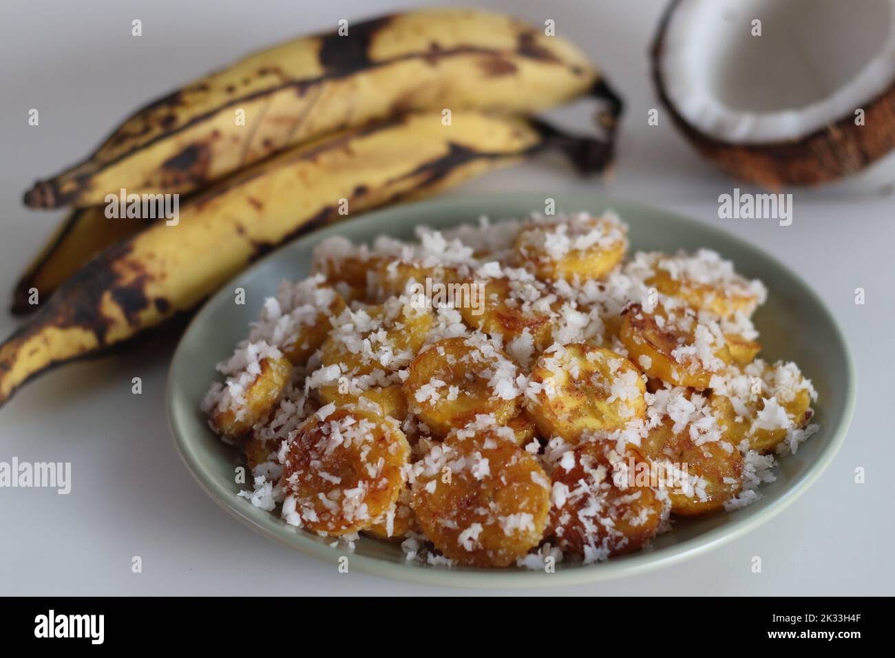 Ghee roasted ripe plantain slices, dipped in coconut sugar mixture. A ...