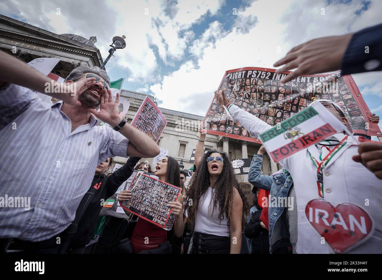 London, UK. 24th September, 2022. Hundreds of British-Iranians gather ...