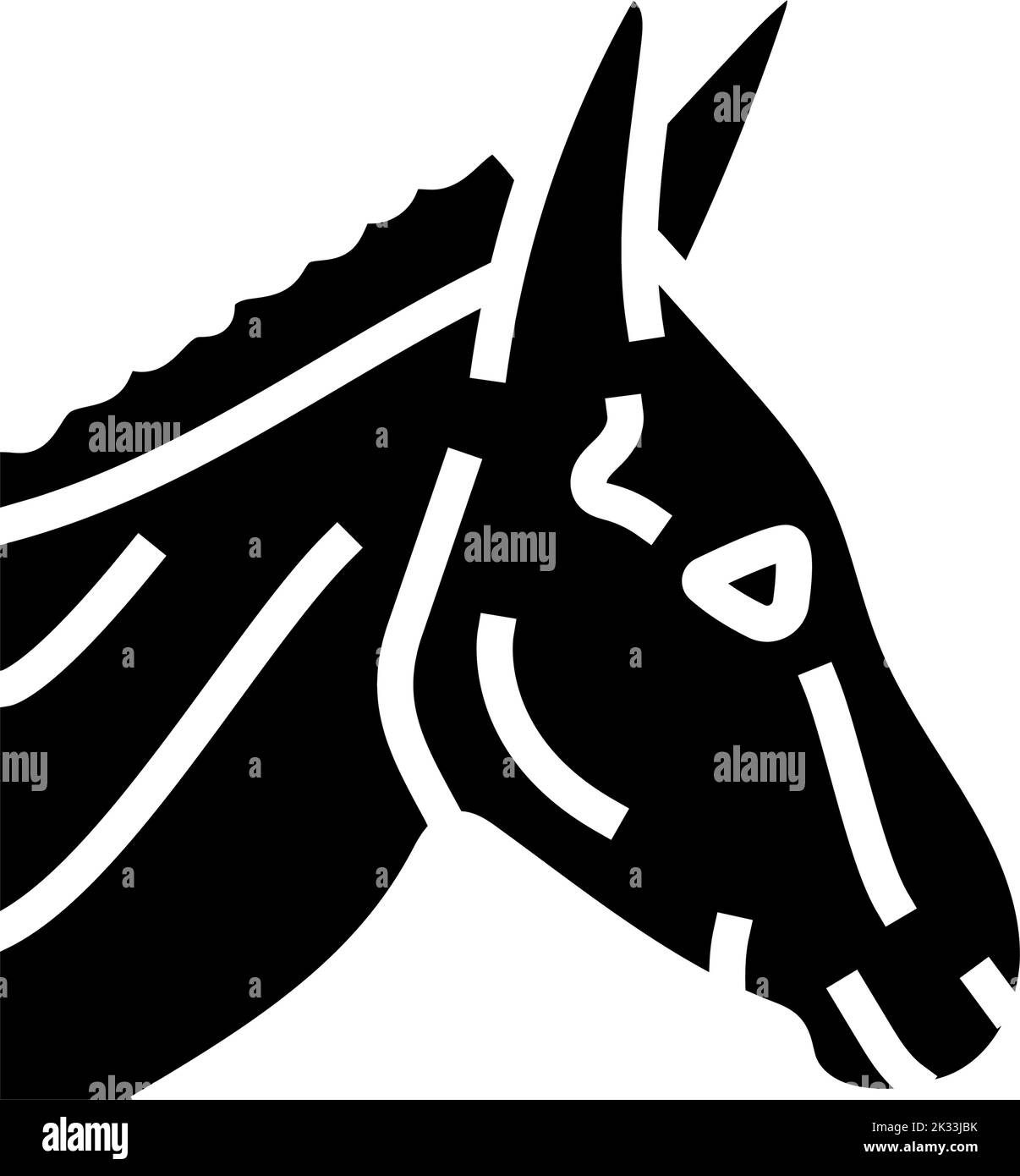 donkey animal zoo glyph icon vector illustration Stock Vector Image ...