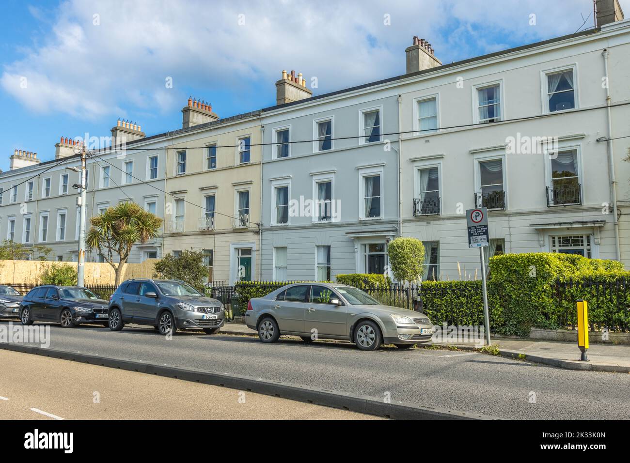 A street of luxury apartments at Monkstown district in Dublin, Ireland ...