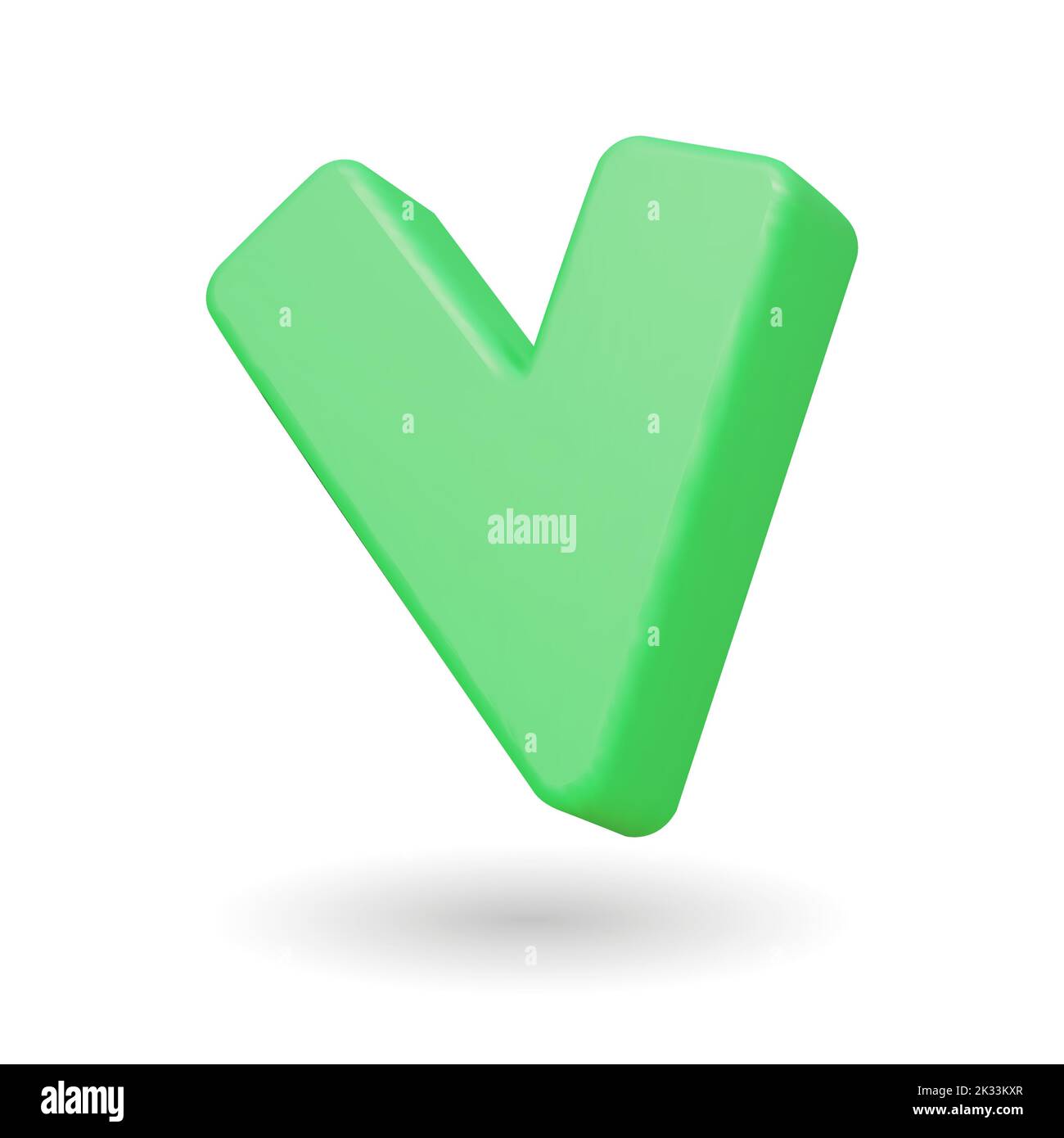 Minimalistic check mark 3d icon. Vector illustration. Interface button ...