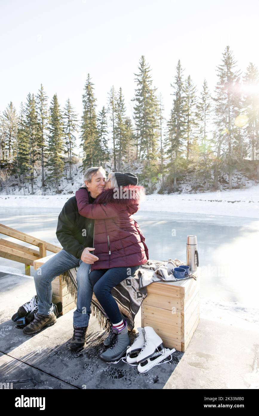 Frozen pond ice rink hi-res stock photography and images - Alamy