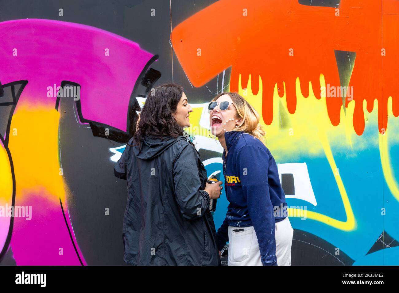 Birmingham, UK. 24th Sep, 2022. 'Zest' and 'OK' share a wall as two of ...