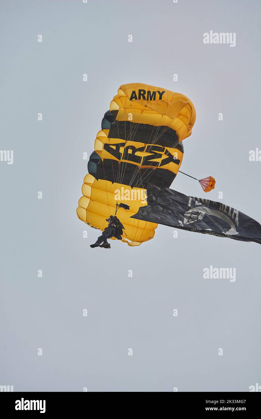 Cleveland Air Show September 2022. US Army Golden Knights Parachutist ...