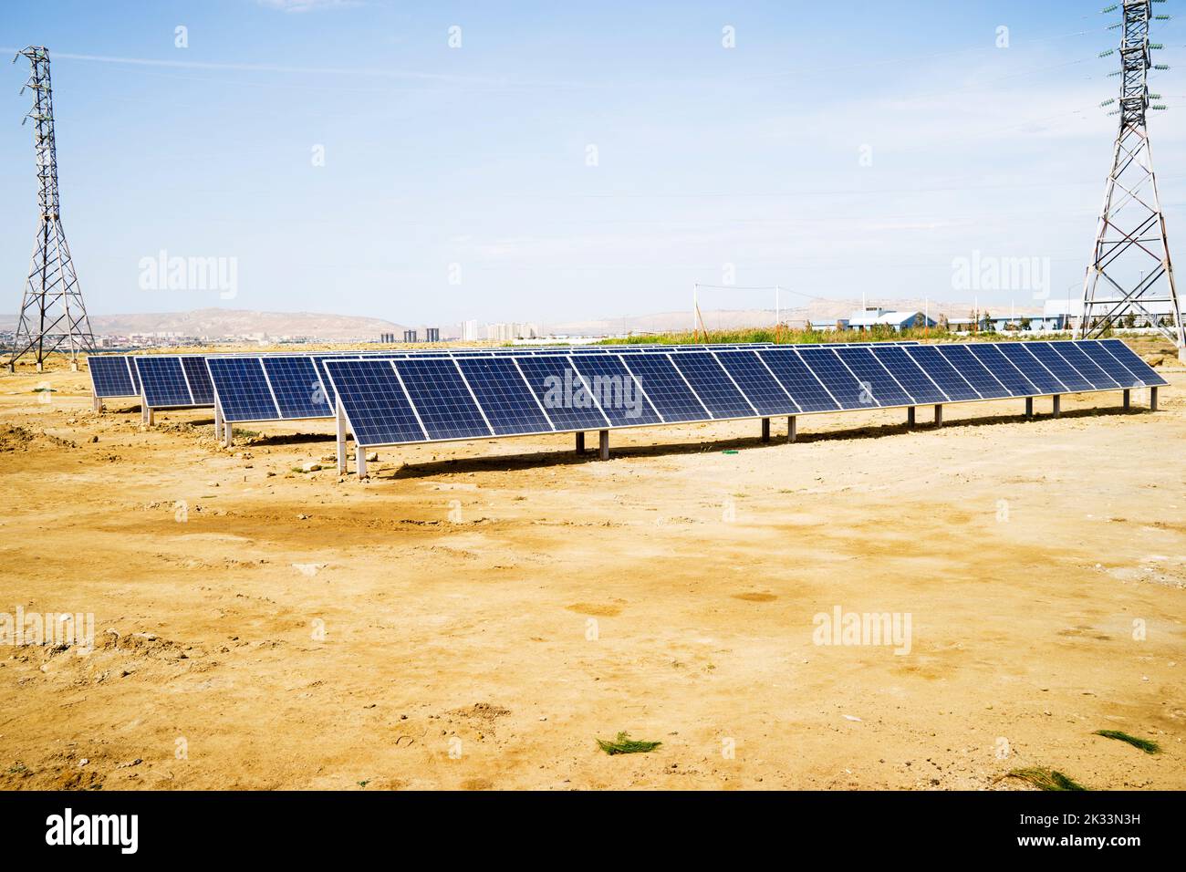 solar panels with the sunny sky. Blue solar panels. background of ...