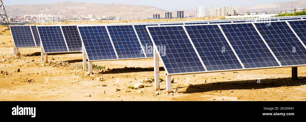 solar panels with the sunny sky. Blue solar panels. background of ...