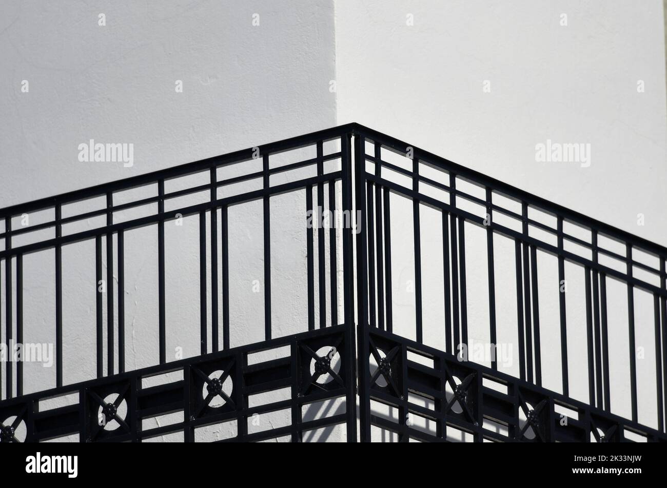 Traditional handcrafted wrought iron balcony railing Stock Photo - Alamy