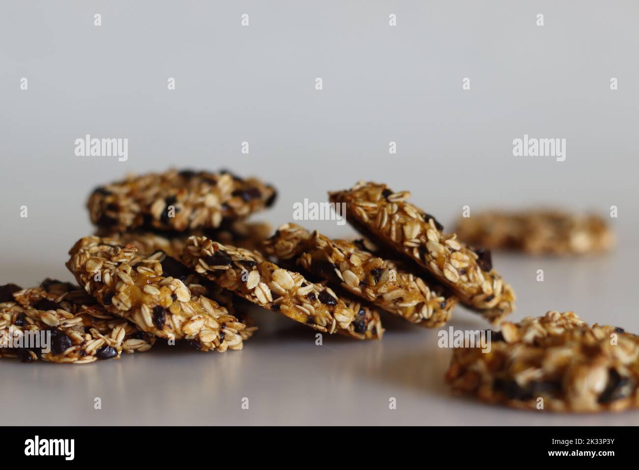 Healthy evening snacks made of rolled oats, pureed ripe plantains and ...